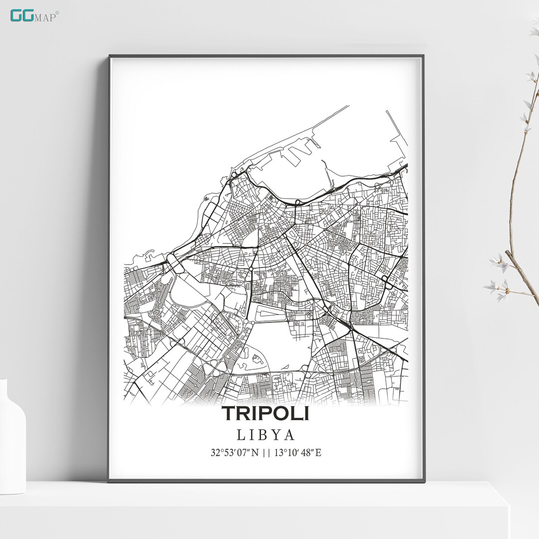 City Map of TRIPOLI - Home Decor - Wall Decor - Office Map - Travel Map ...