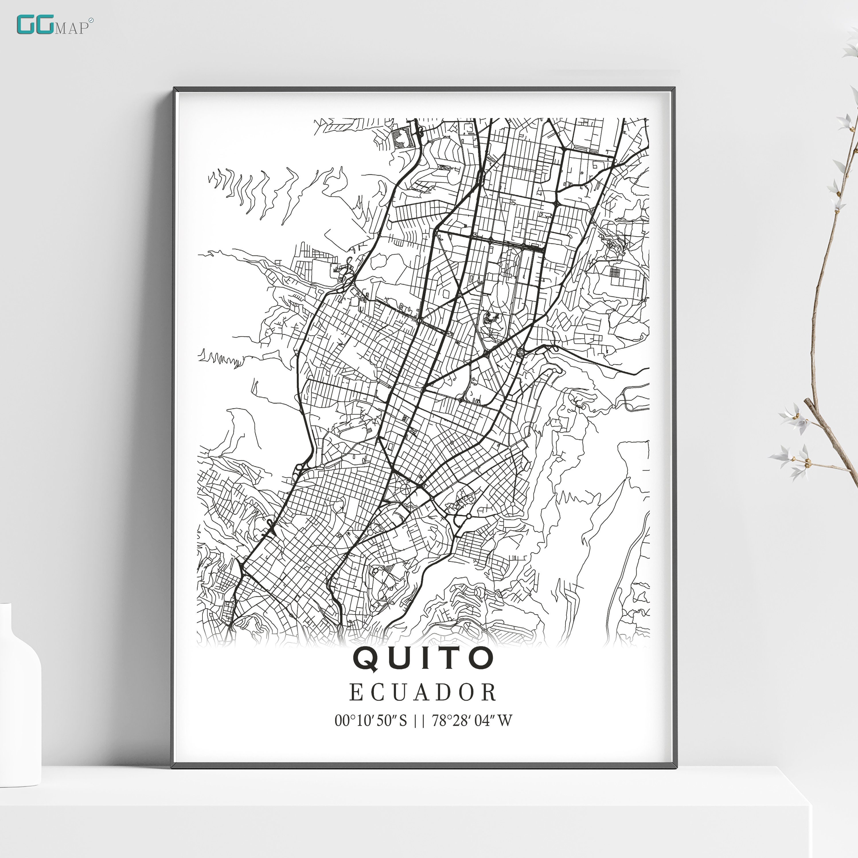 City Map of QUITO Home Decor Wall Decor Office Map - Etsy
