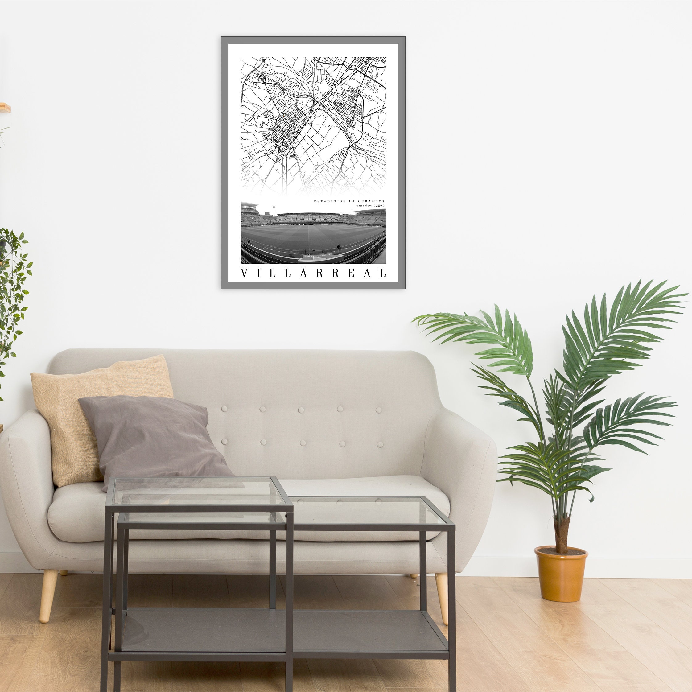 City Map of VILLARREAL Estadio El Madrigal Home Decor - Etsy