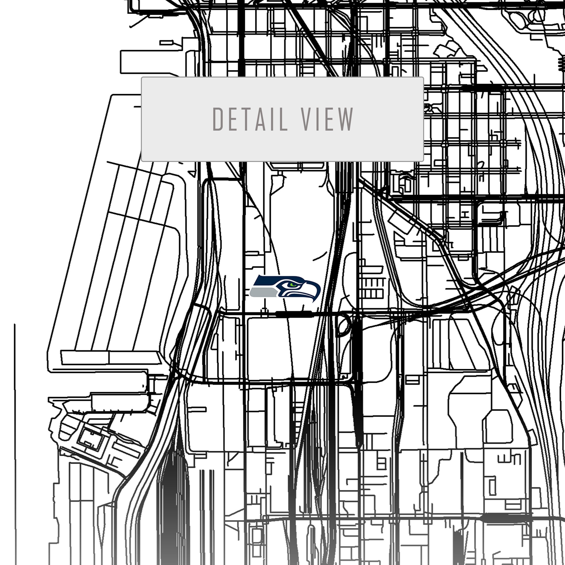 City Map of SEATTLE Lumen Field Stadium Seattle Seahawks Gift Lumen ...