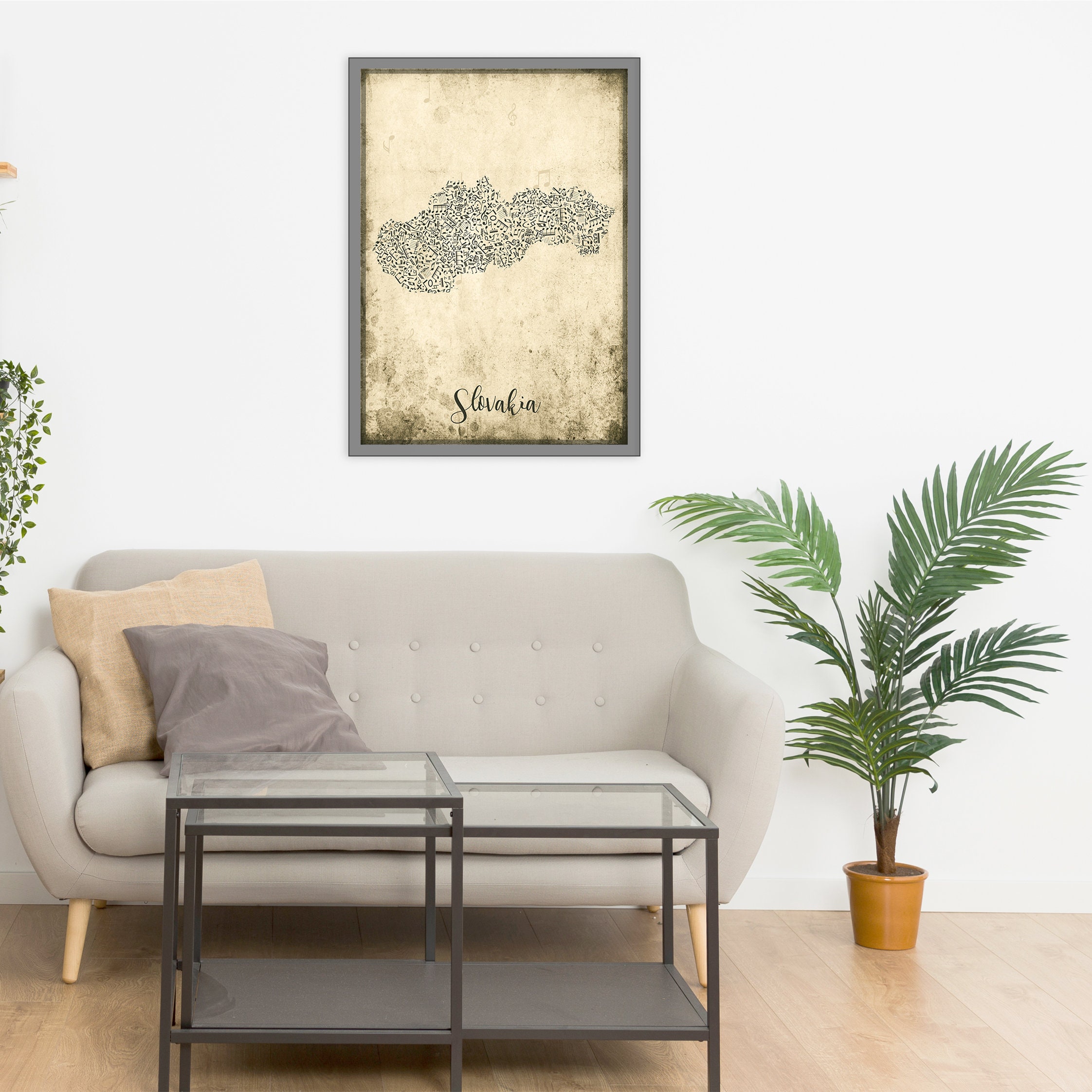 SLOVAKIA Map Slovakia Music Map Travel Poster Home Decor Wall Decor ...