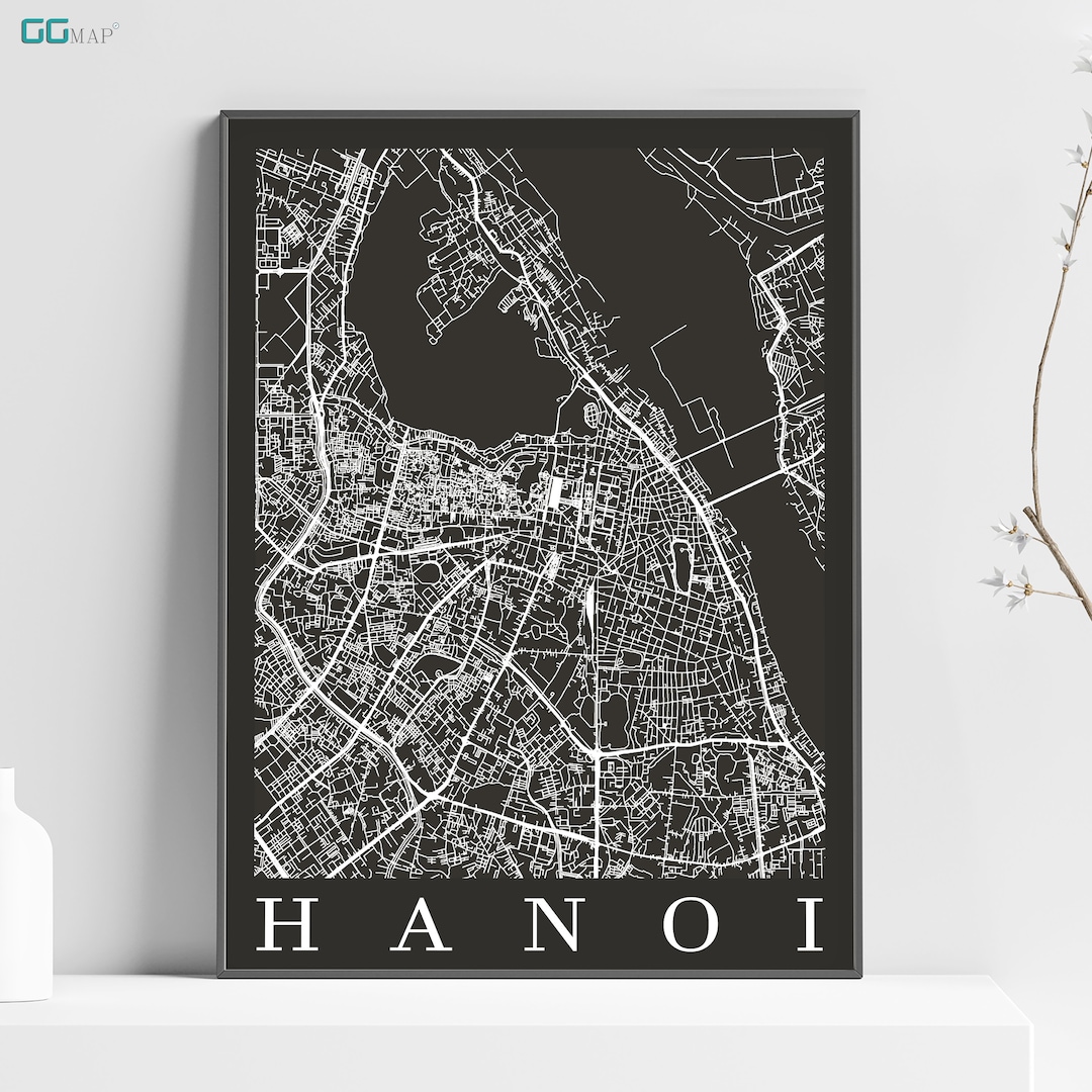 City Map of HANOI Home Decor Wall Decor Office Map Travel Map Print Map ...