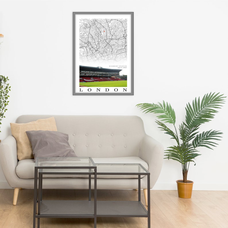 City Map of LONDON Highbury Stadium Home Decor Highbury - Etsy