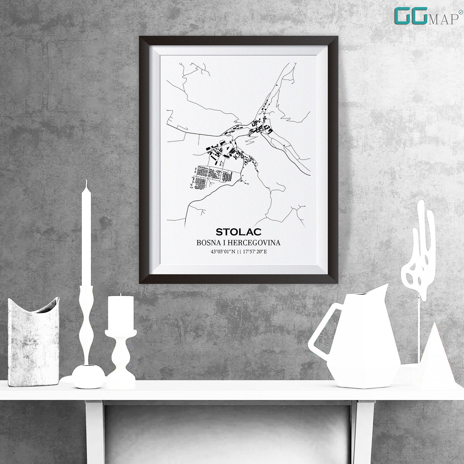 City Map of STOLAC Home Decor Wall Decor Office Map - Etsy