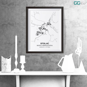 City Map of STOLAC Home Decor Wall Decor Office Map Travel Map Print ...