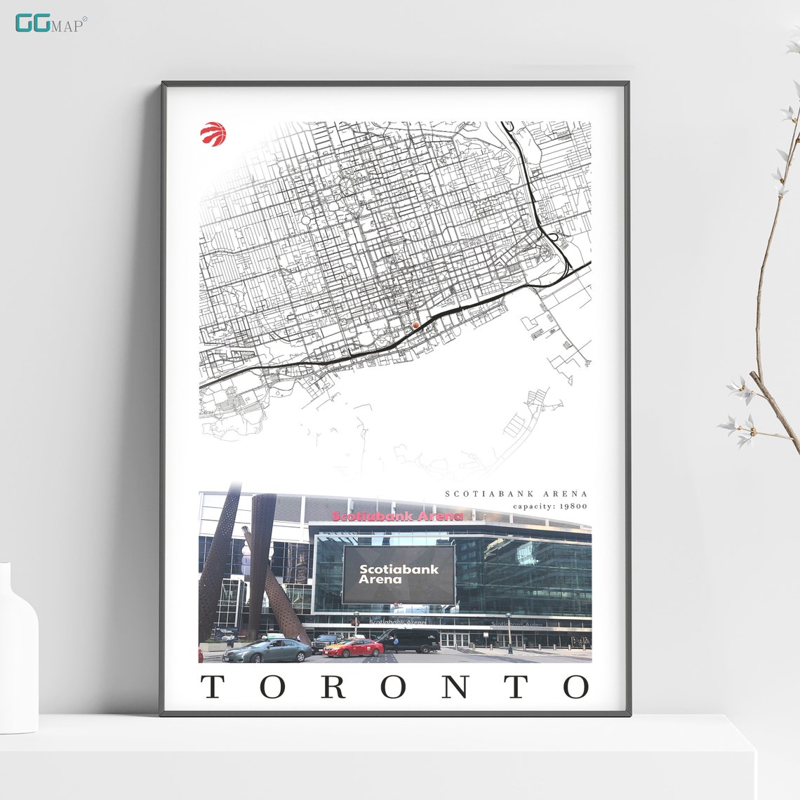 City Map of TORONTO Air Canada Centre Home Decor Toronto - Etsy