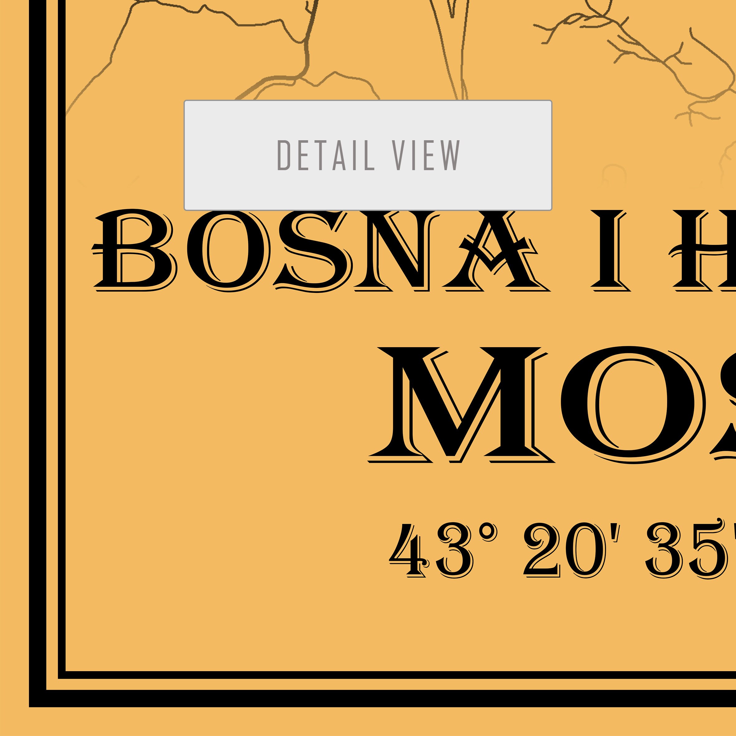 City Map of MOSTAR Home Decor Office Map Travel Map - Etsy
