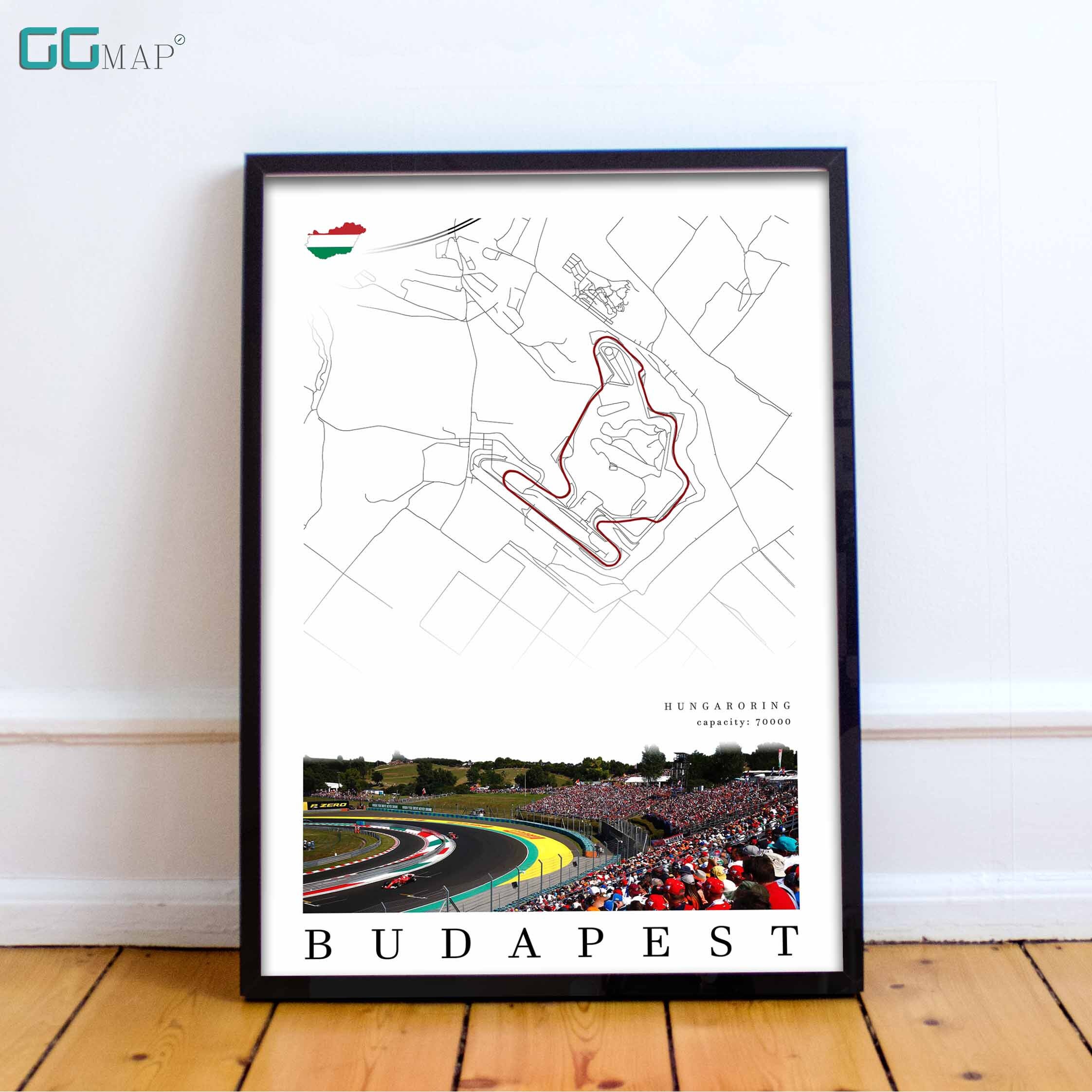 City Map of BUDAPEST Hungaroring Home Decor Budapest Wall Decor ...