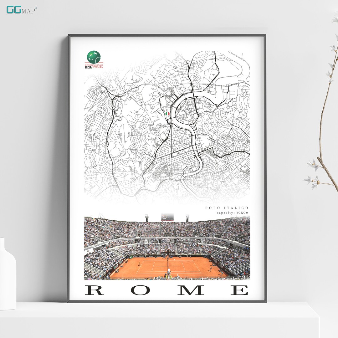 City Map of ROME - Foro Italico - Foro Italico Wall Decor - Foro ...