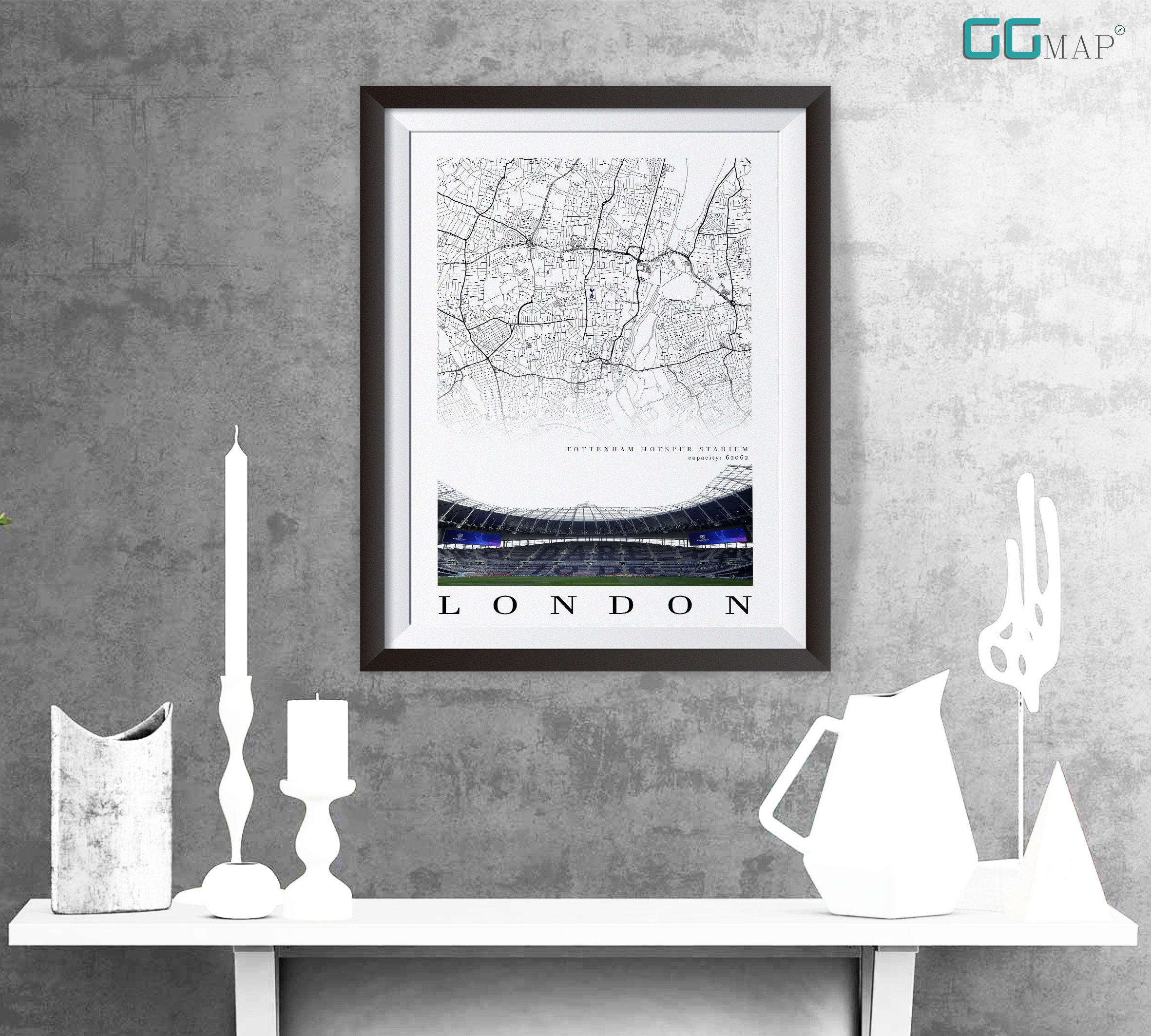 City Map of LONDON Tottenham Hotspur Stadium Home Decor Tottenham ...