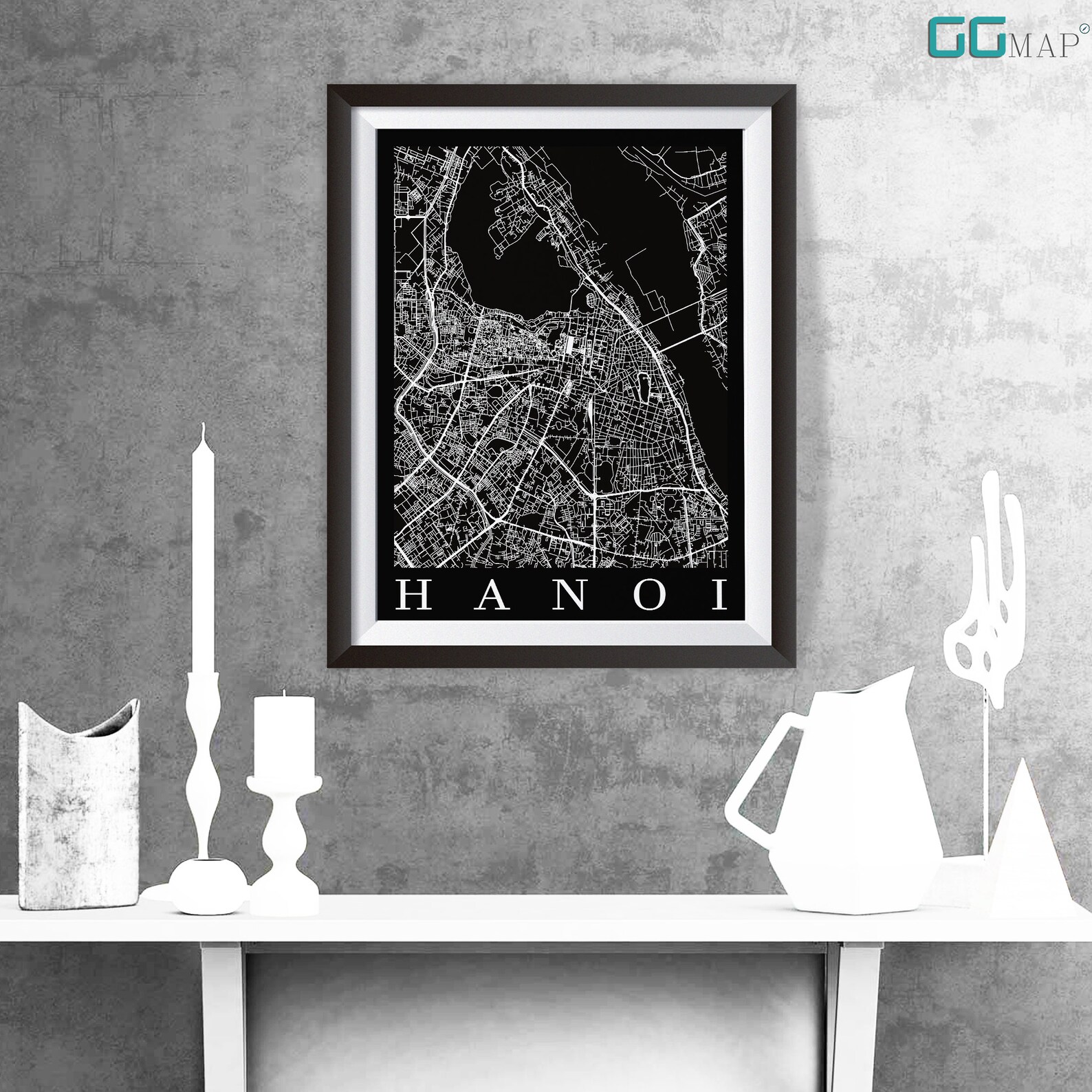 City Map of HANOI Home Decor Wall Decor Office Map Travel Map Print Map ...