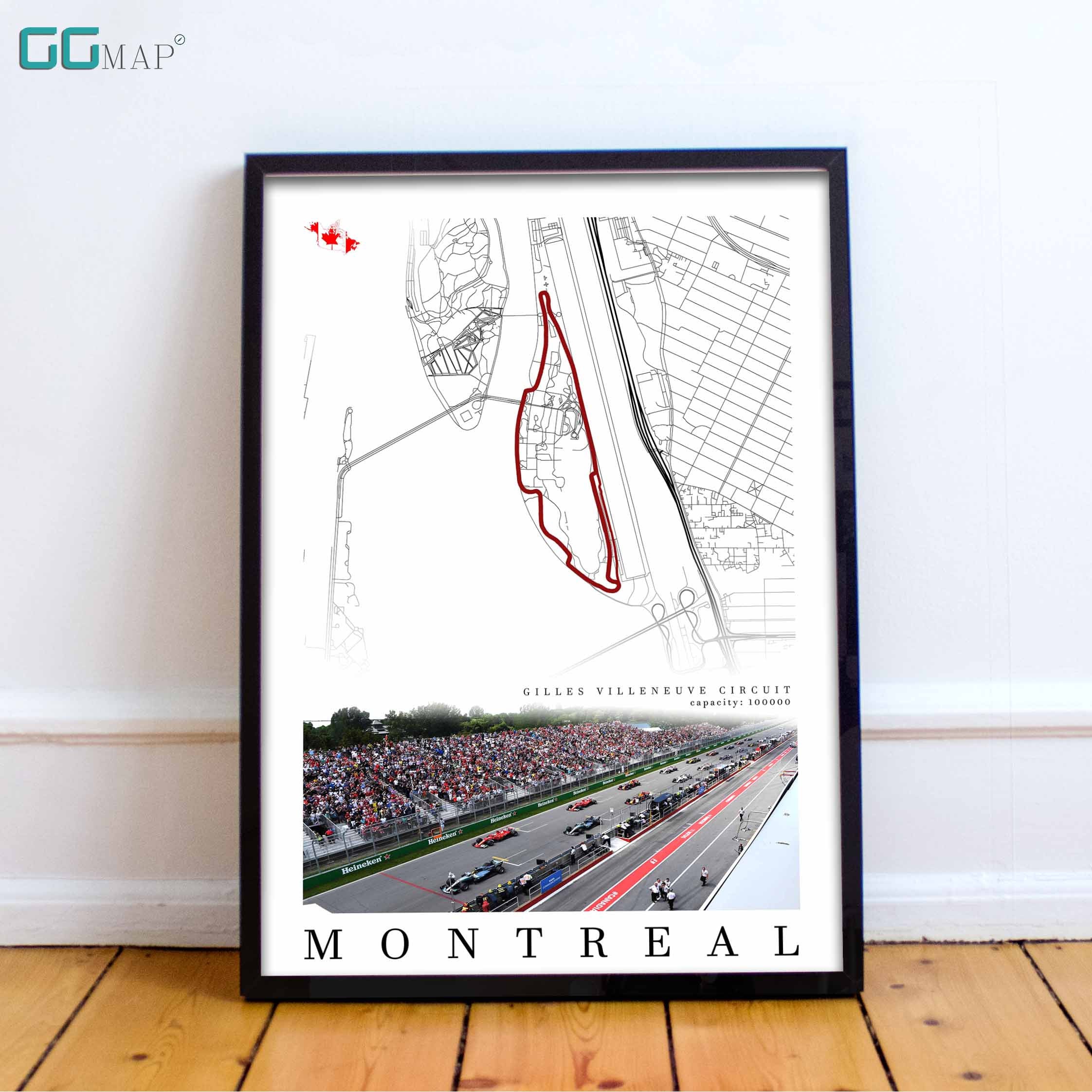 City Map of MONTREAL Circuit Gilles-villeneuve Home Decor - Etsy UK