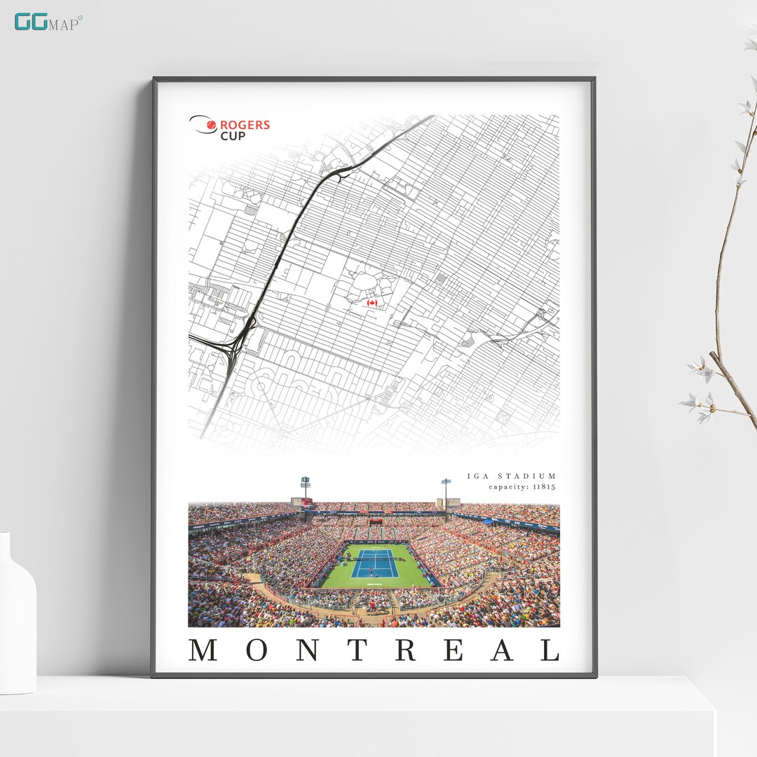 City Map of MONTREAL - IGA Stadium - IGA Stadium Gift - Montreal Wall ...