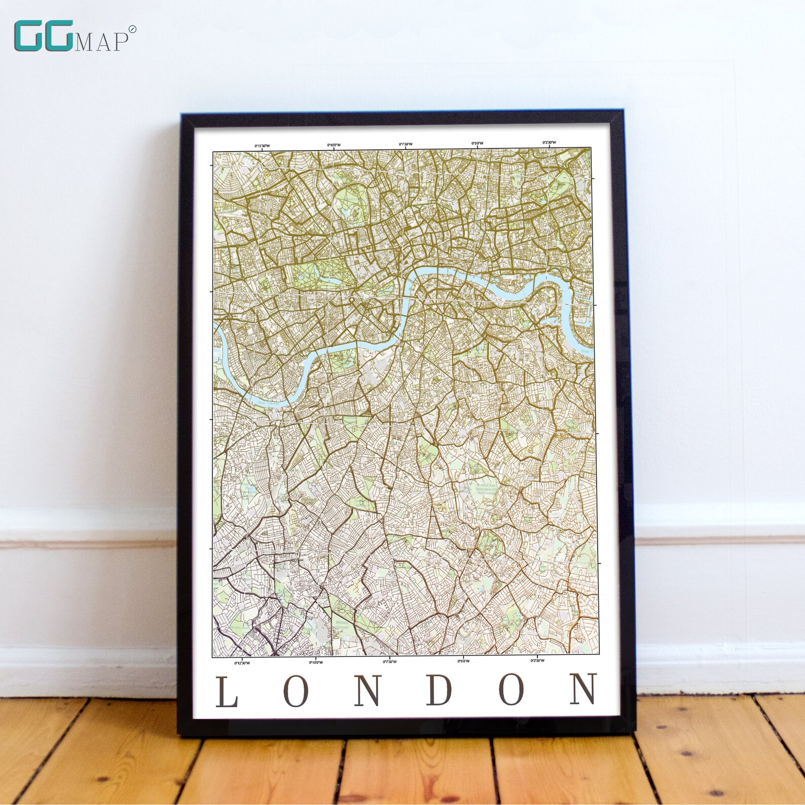 Vintage City Map of LONDON Home Decor Wall Decor Office Map Travel Map ...