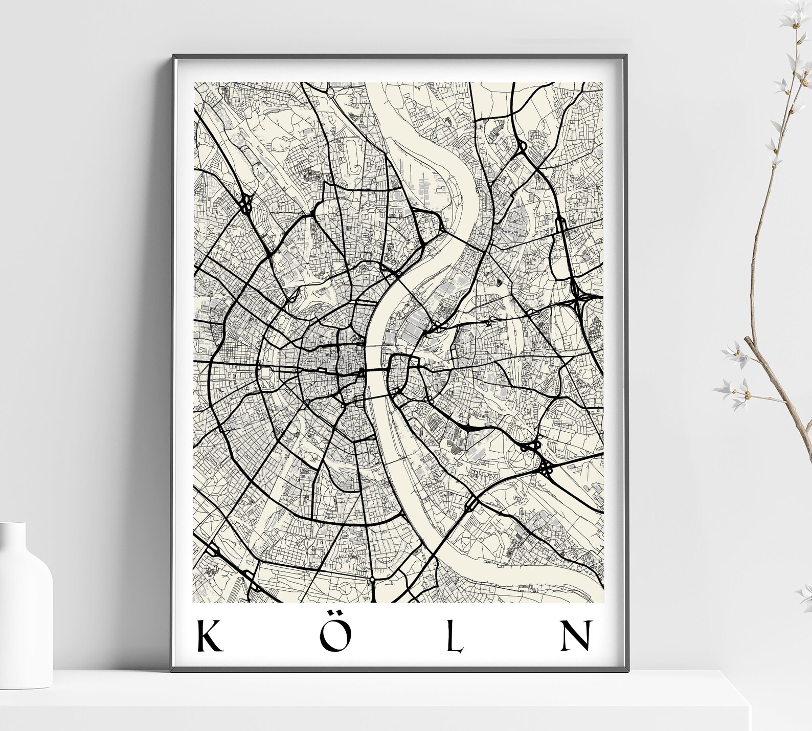 Map of KOLN Cologne Germany Deutschland Home Decor Wall Decor Office ...