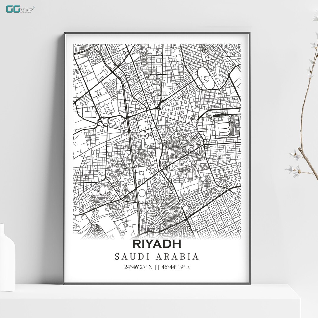 City Map of RIYADH - Home Decor - Wall Decor - Office Map - Travel Map ...