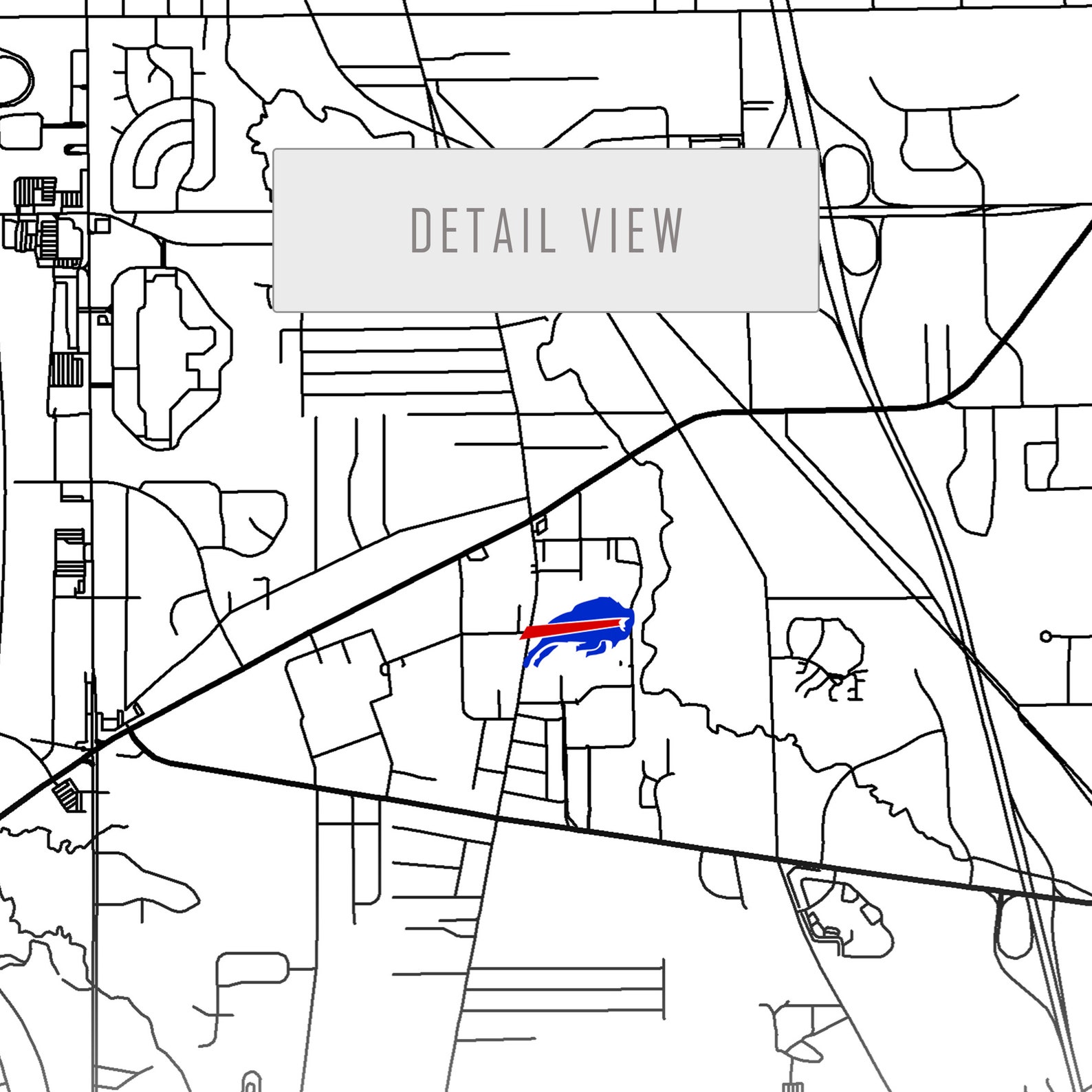 City Map of BUFFALO Bills Stadium Home Decor Buffalo Bills Bills ...