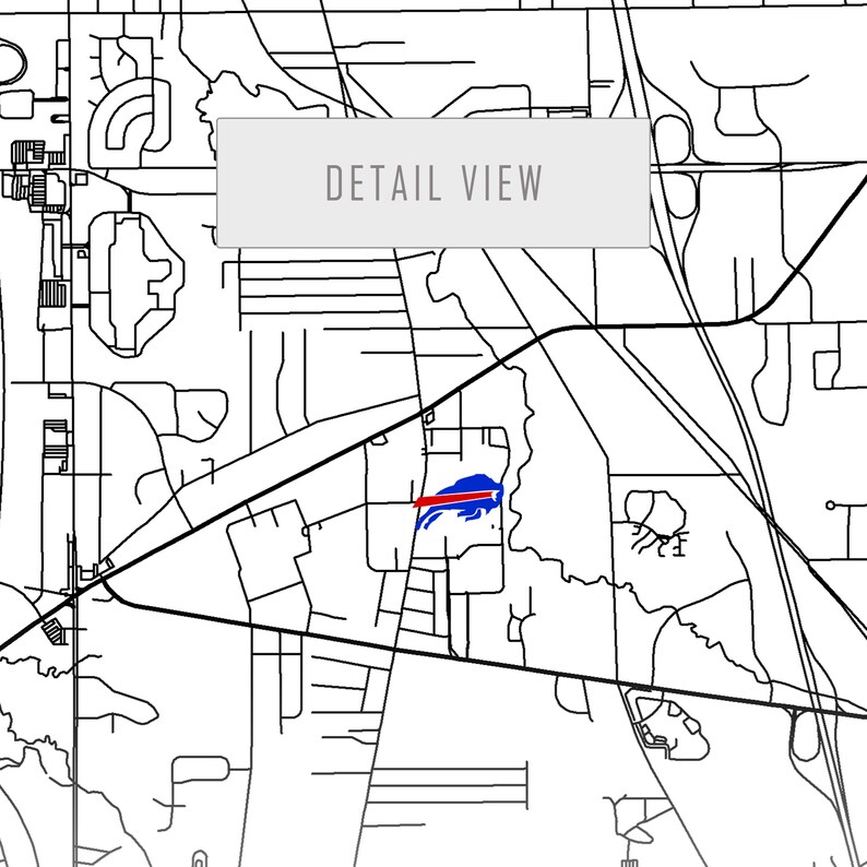 City Map of BUFFALO Bills Stadium Home Decor Buffalo Bills Bills ...