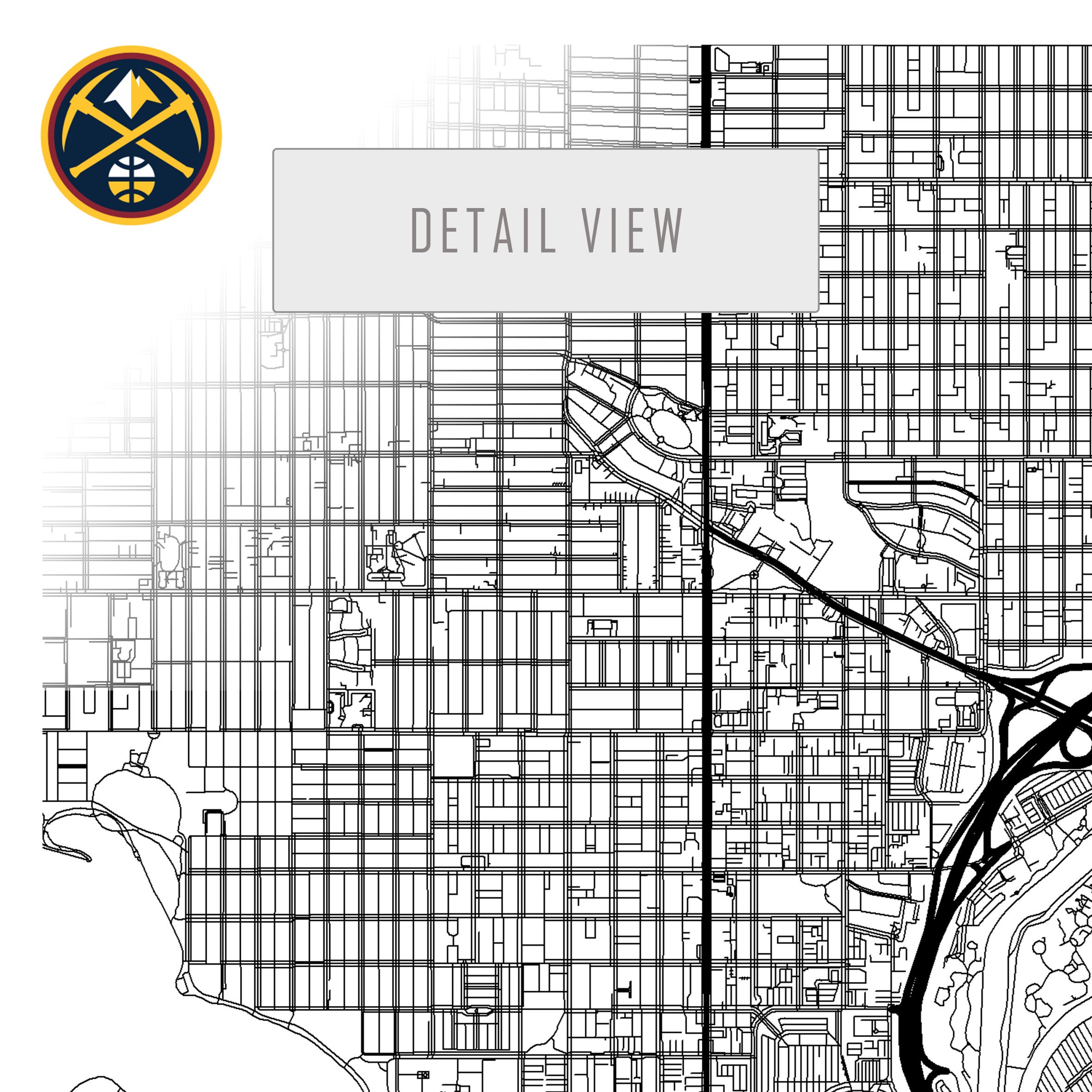 City Map of DENVER Pepsi Center Home Decor Denver Pepsi - Etsy