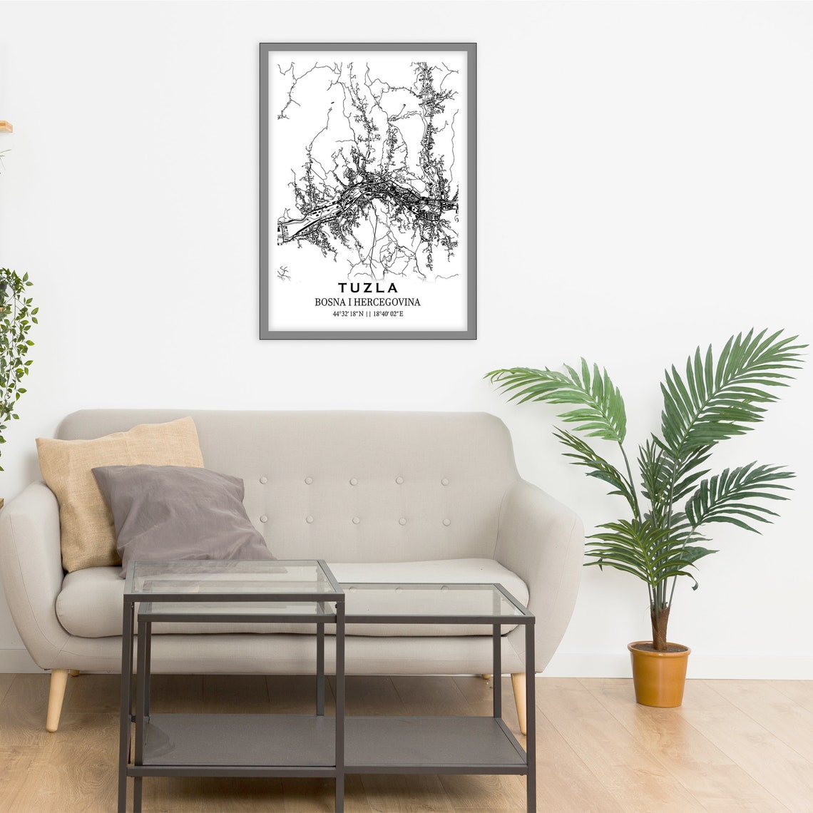 City Map of TUZLA Home Decor Wall Decor Office Map Travel Map Print Map ...