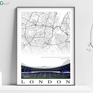 City Map of LONDON - Tottenham Hotspur Stadium - Home Decor Tottenham ...