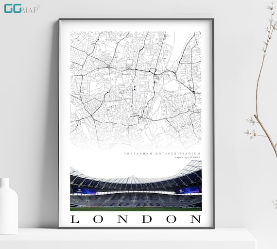 City map of LONDON Tottenham Hotspur Stadium Home Decor | Etsy