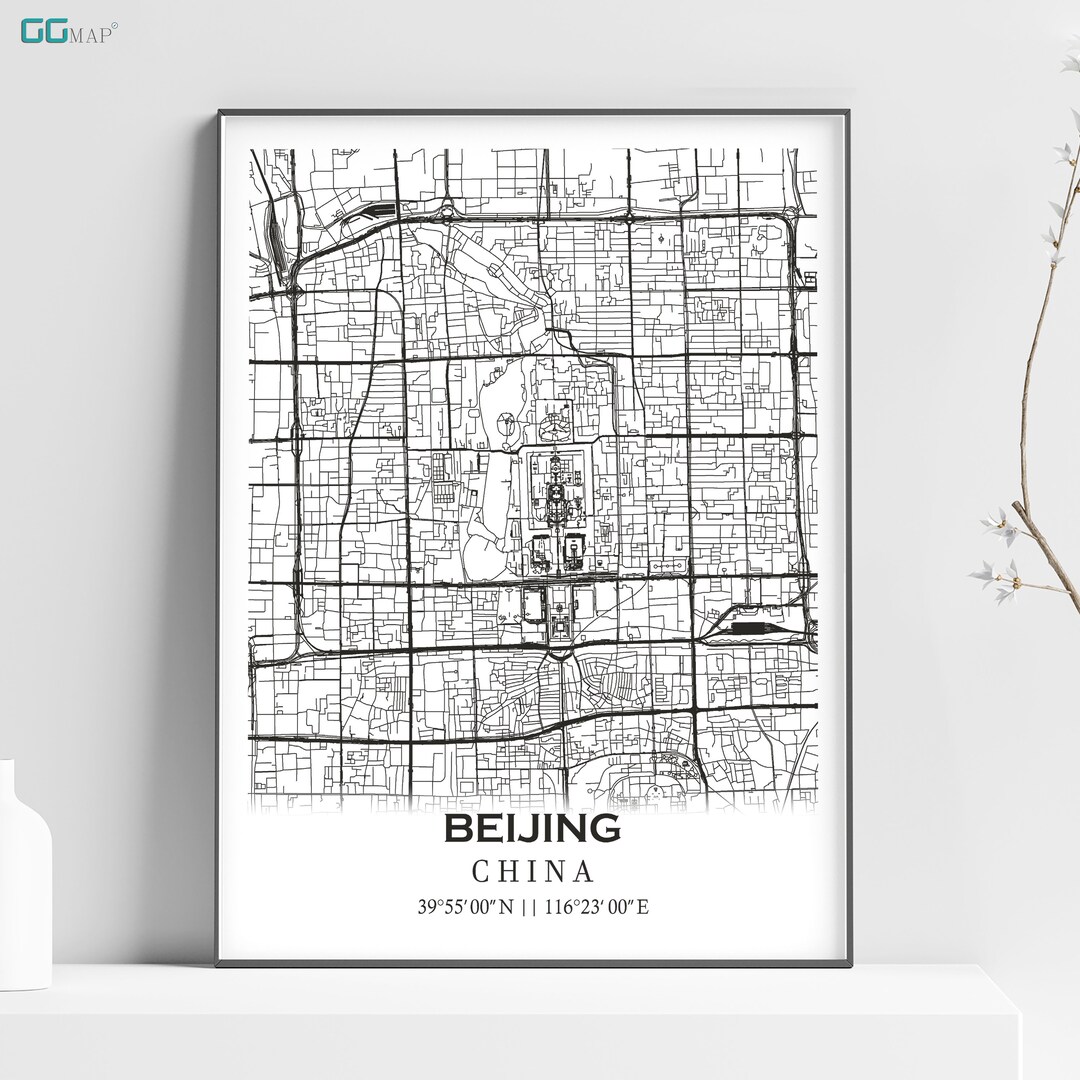 City Map of BEIJING - Home Decor - Wall Decor - Office Map - Travel Map ...