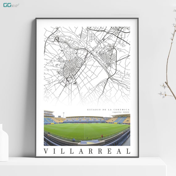 City Map of VILLARREAL Estadio El Madrigal Home Decor | Etsy