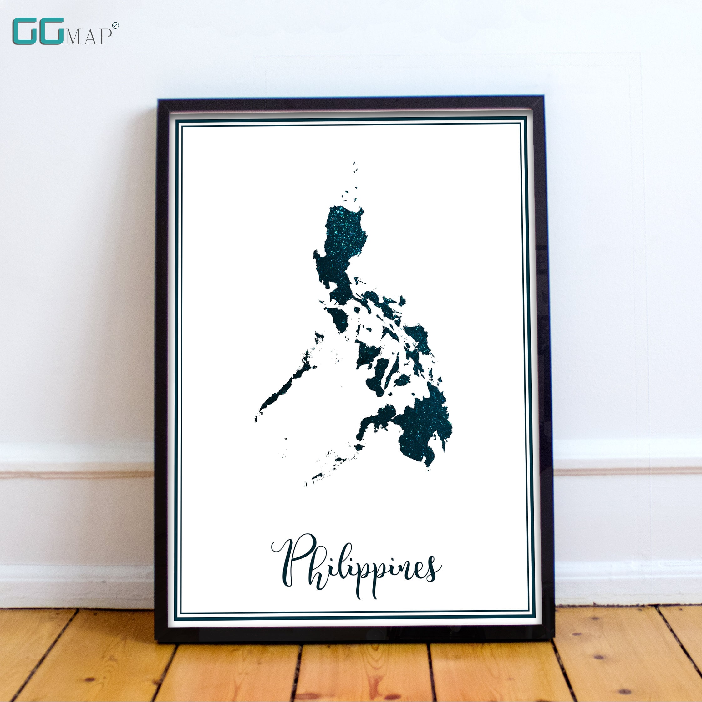 PHILIPPINES Map Philippines Stars Map Travel Poster Home Decor Wall ...