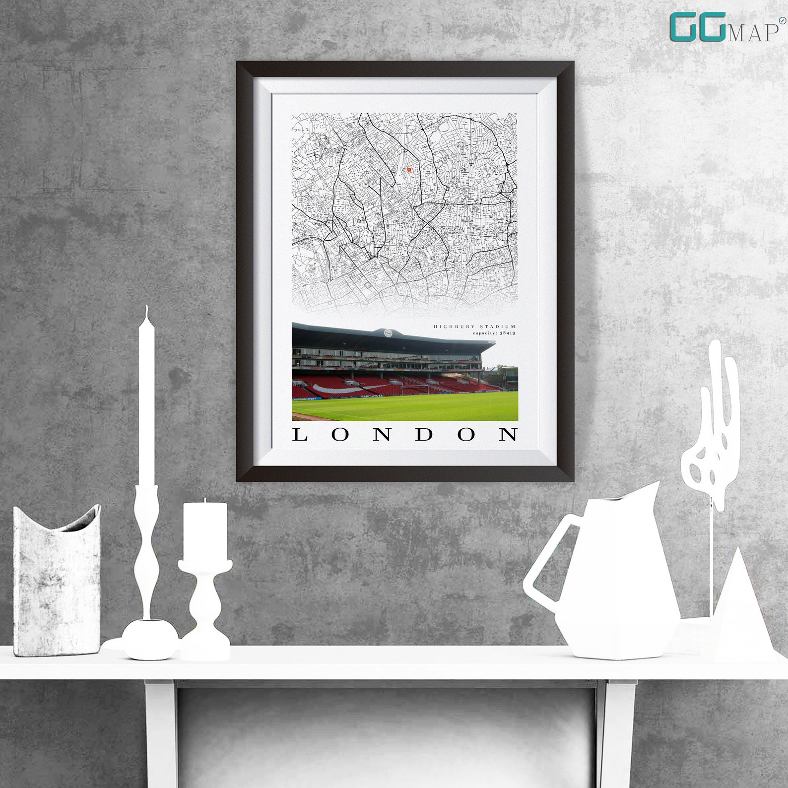 City Map of LONDON Highbury Stadium Home Decor Highbury - Etsy