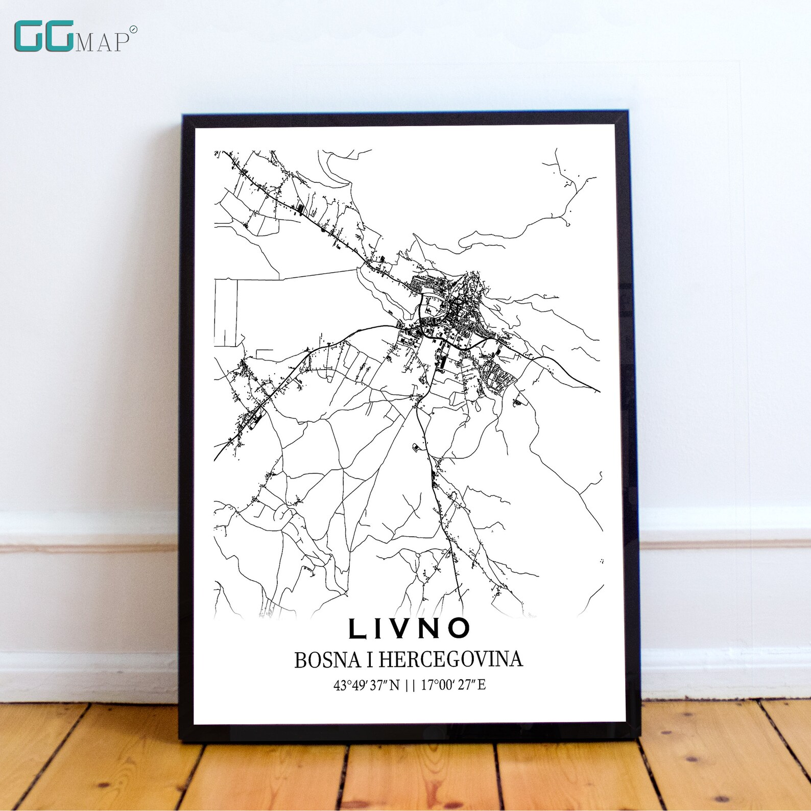 City Map of LIVNO Home Decor Wall Decor Office Map - Etsy
