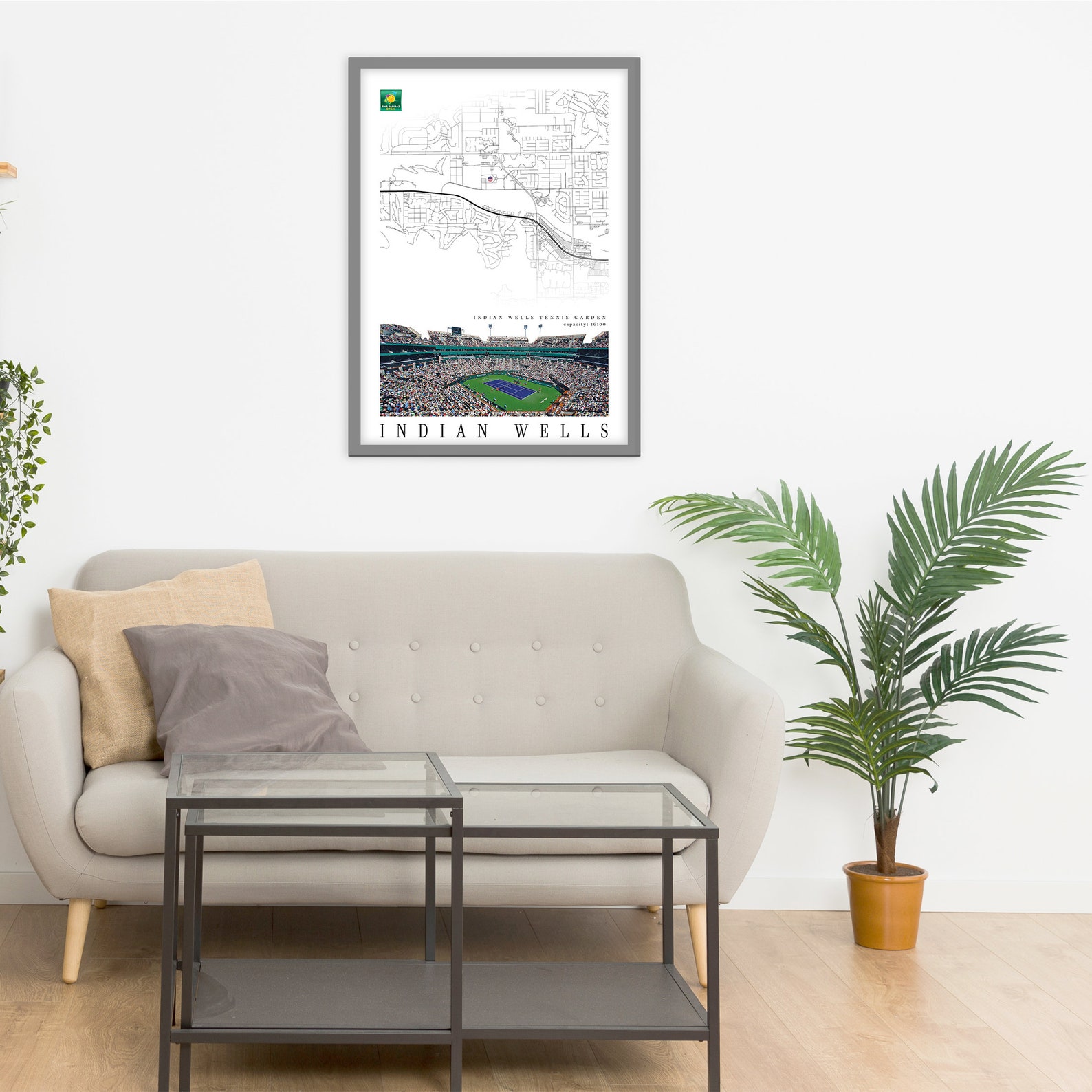 City Map of INDIAN WELLS Tennis Garden Home Decor Indian - Etsy