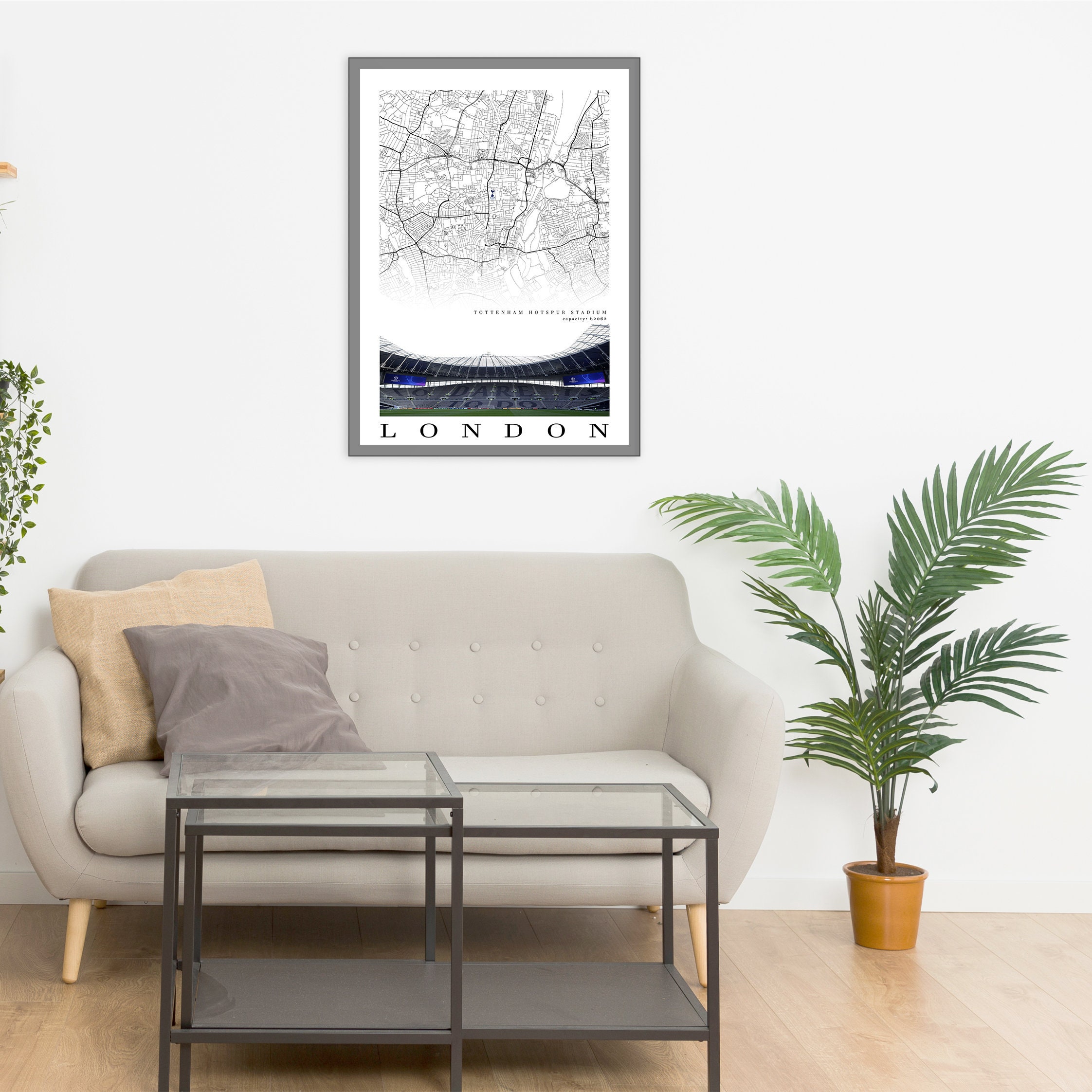 City Map of LONDON Tottenham Hotspur Stadium Home Decor Tottenham ...