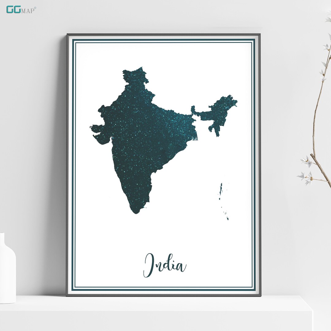 INDIA Map India Stars Map Travel Poster Home Decor Wall Decor Office ...