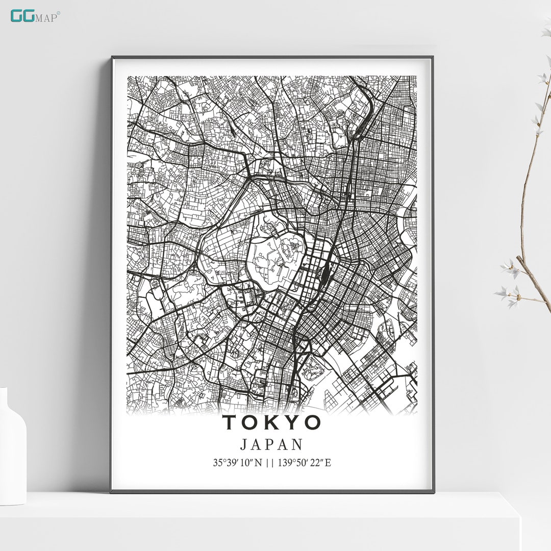 City Map of TOKYO - Home Decor - Wall Decor - Office Map - Travel Map ...