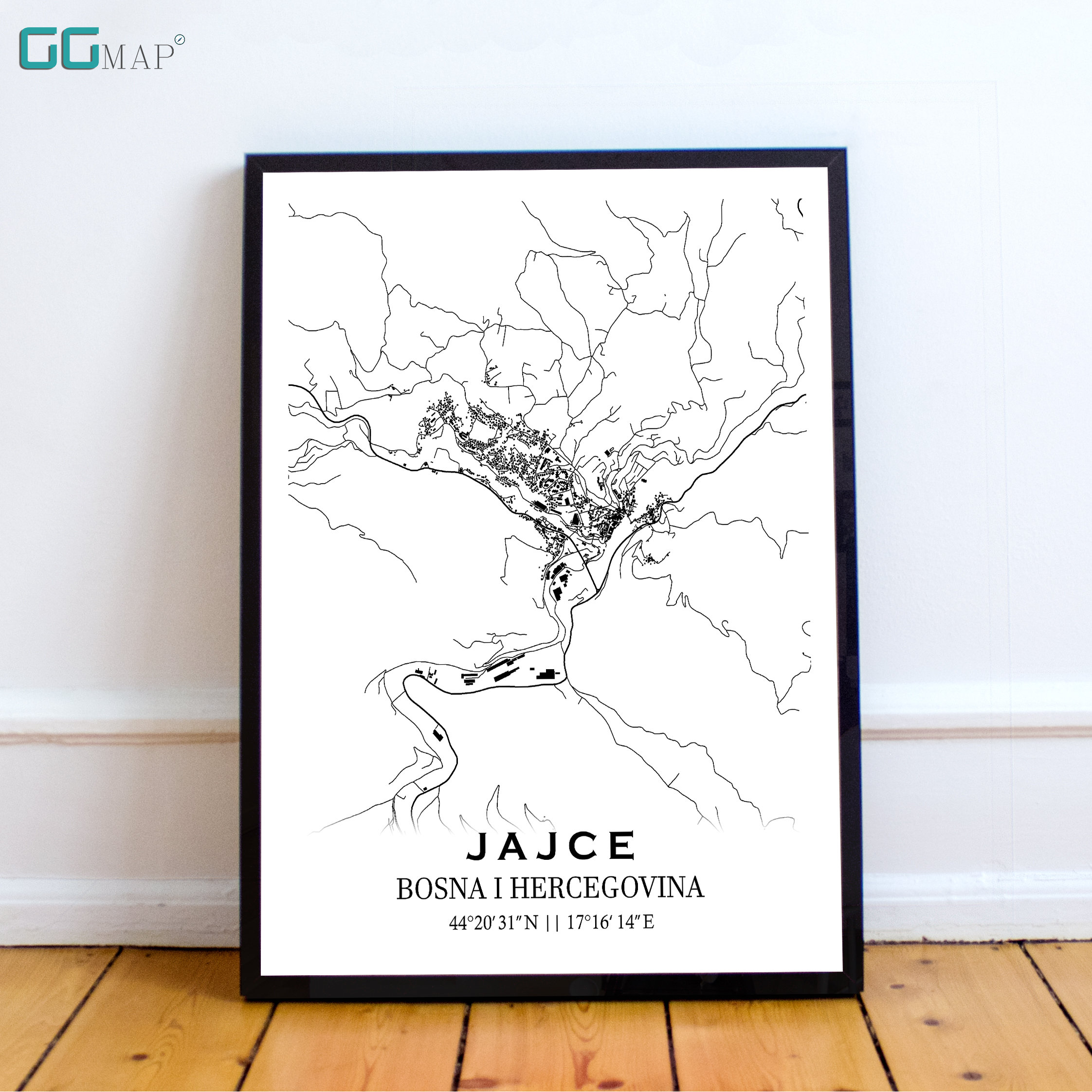 City Map of JAJCE Home Decor Wall Decor Office Map Travel Map Print Map ...