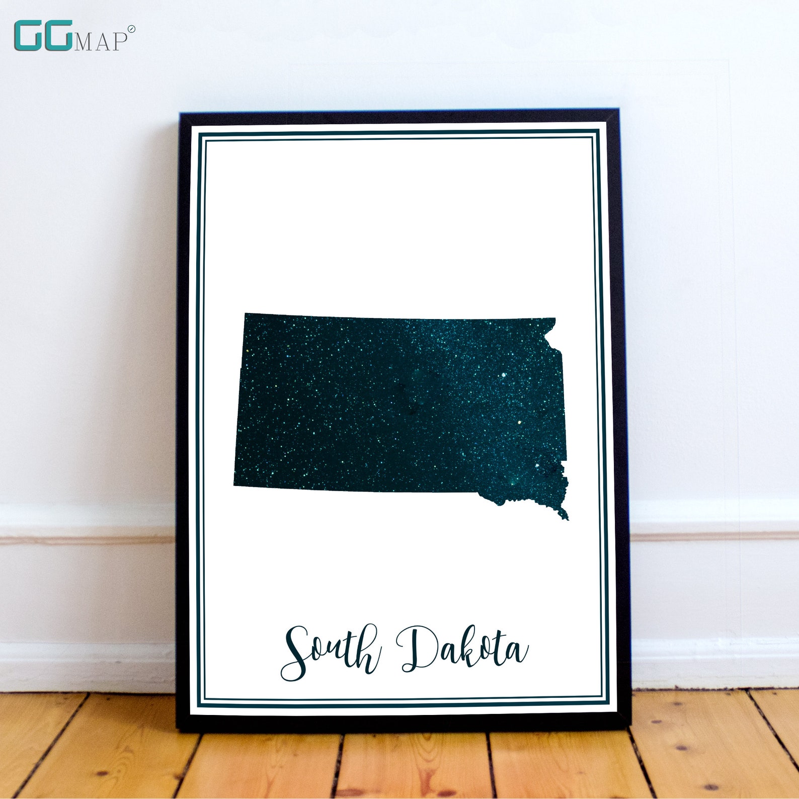 SOUTH DAKOTA Map South Dakota Stars Map Travel Poster Home Decor Wall ...