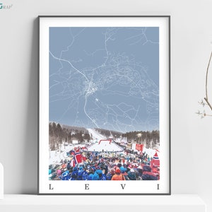 City Map of LEVI Levi Skiing Home Decor Levi Skiing - Etsy