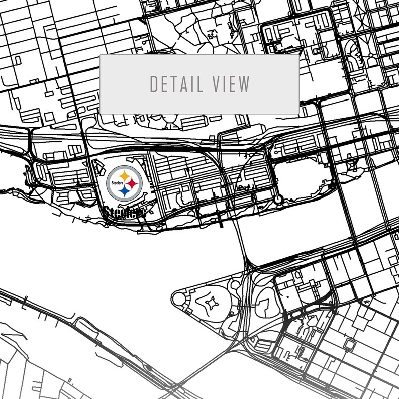 City Map of PITTSBURGH Heinz Field Stadium Home Decor - Etsy