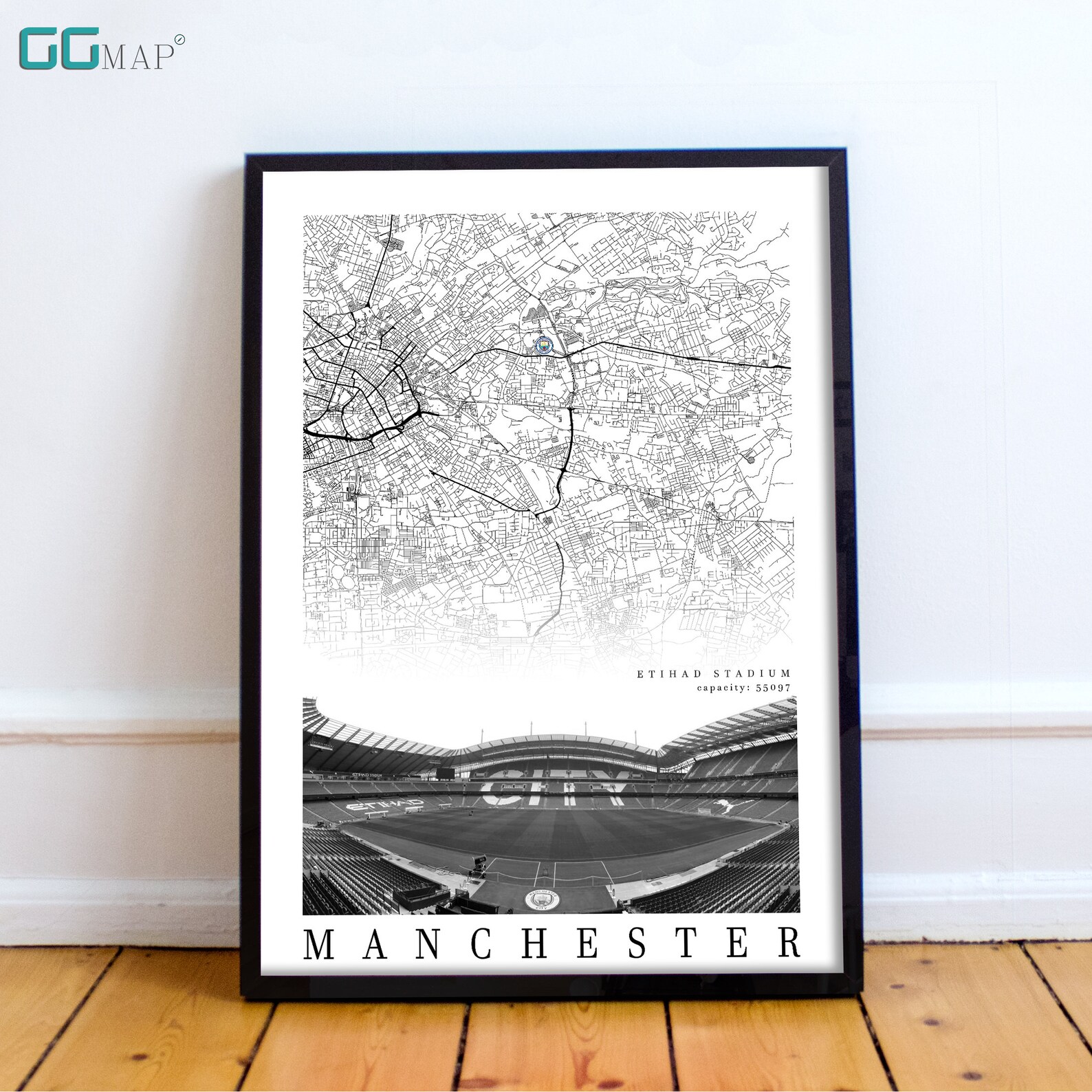 City Map of MANCHESTER Etihad Stadium Home Decor City of - Etsy