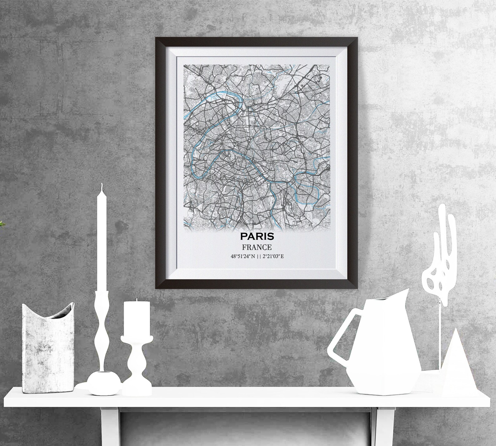 Map of PARIS France Paris Home Decor Paris Wall Decor - Etsy