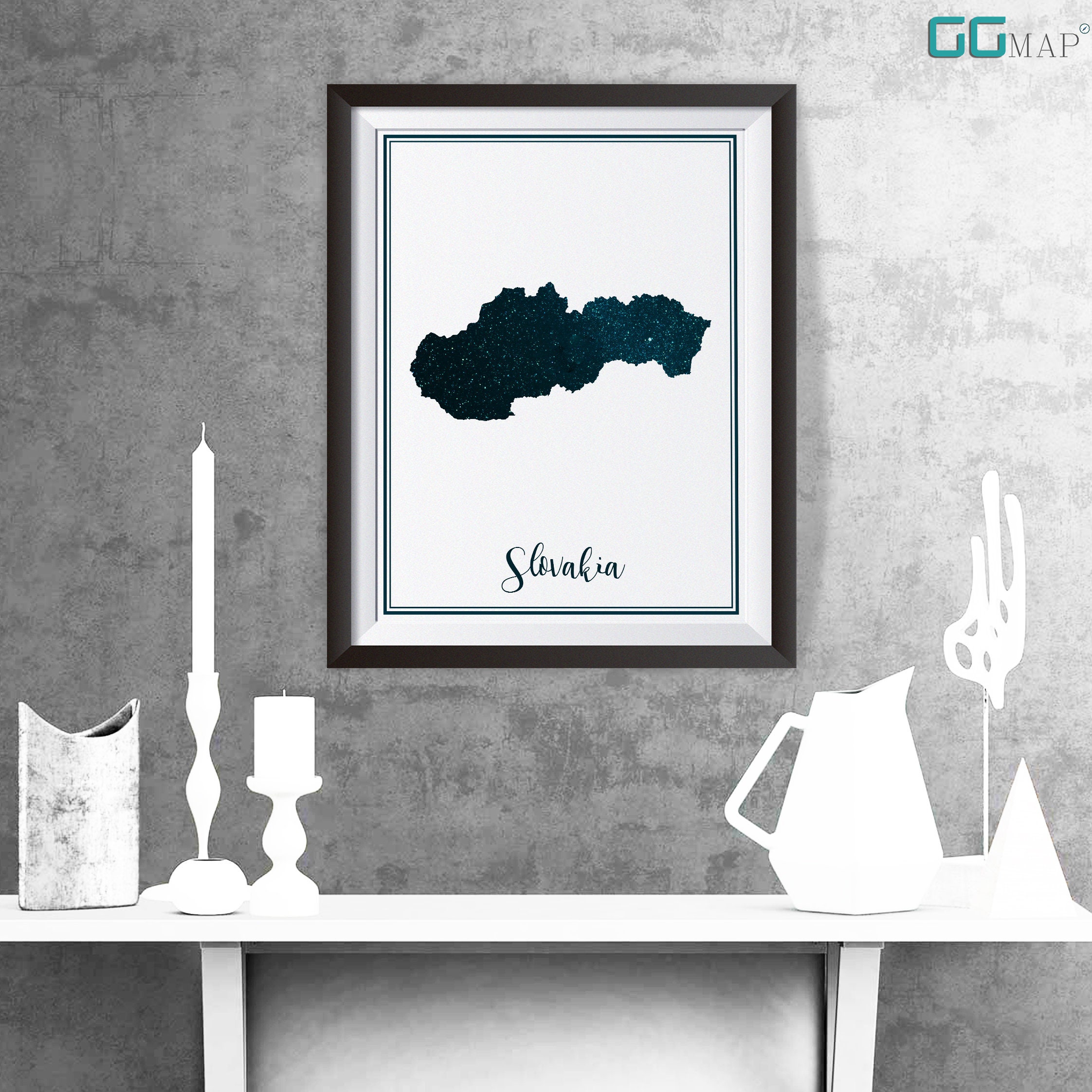 SLOVAKIA Map Slovakia Stars Map Travel Poster Home Decor Wall Decor ...