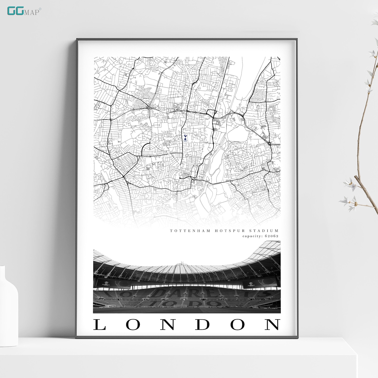 City Map of LONDON Tottenham Hotspur Stadium Home Decor - Etsy