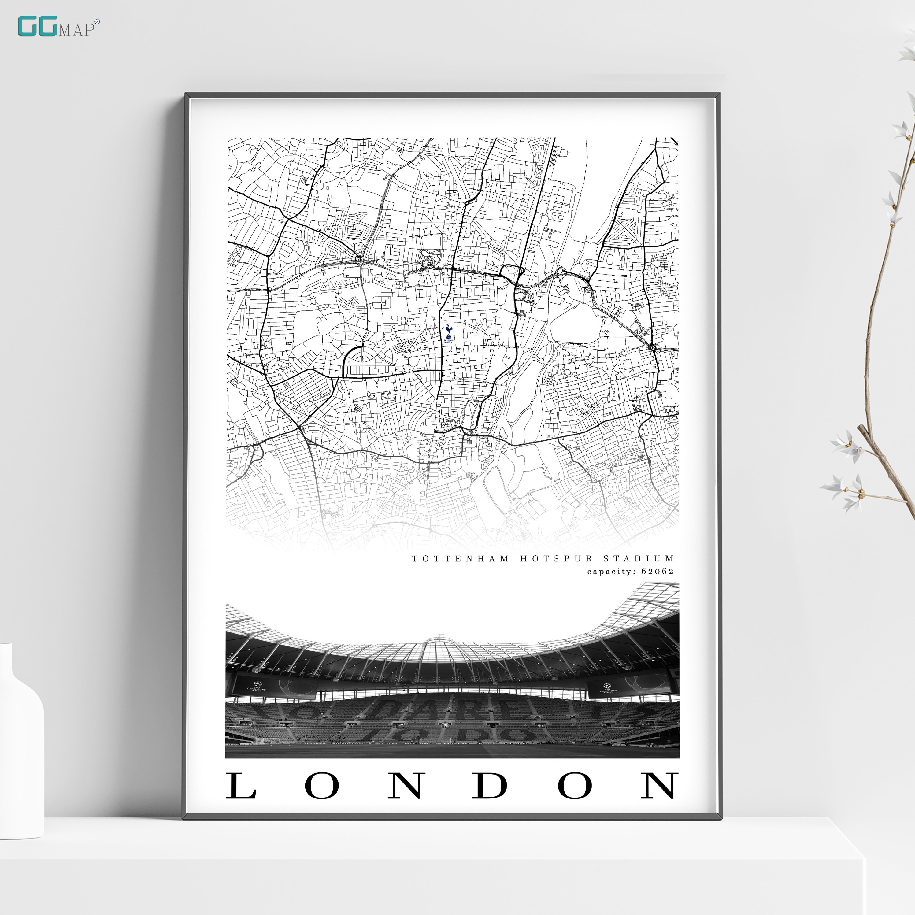 City Map of LONDON Tottenham Hotspur Stadium Home Decor - Etsy