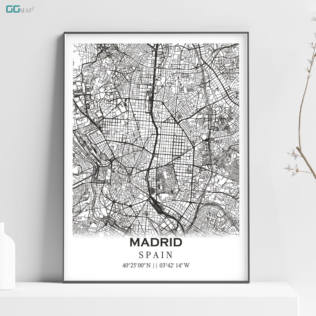 City Map of MADRID - Home Decor - Wall Decor - Office Map - Travel Map ...