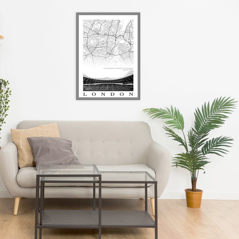 City Map of LONDON Tottenham Hotspur Stadium Home Decor - Etsy