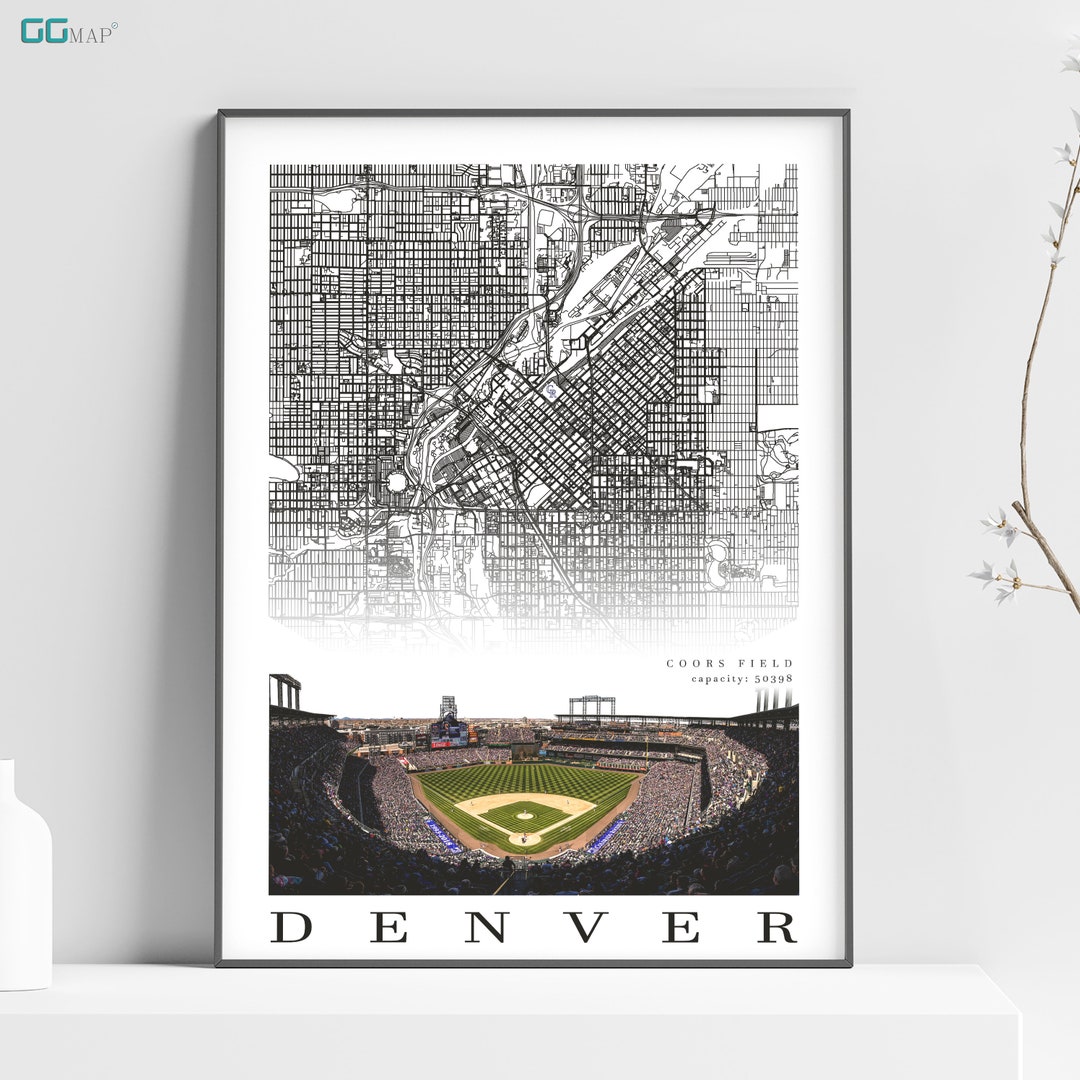 Denver Stadt Karte Home Decor Denver Coors Field Wanddeko Denver Poster ...