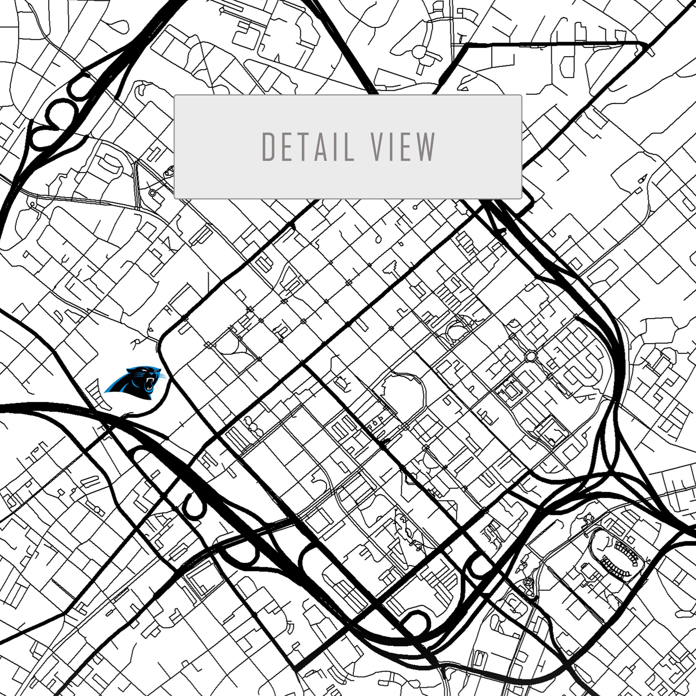 City Map of CHARLOTTE Bank of America Stadium Home Decor - Etsy