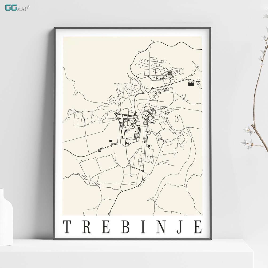 City Map of TREBINJE Home Decor Wall Decor Office Map - Etsy