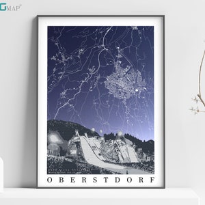 City Map of OBERSTDORF OBERSTDORF Ski Jumping Home Decor OBERSTDORF ...
